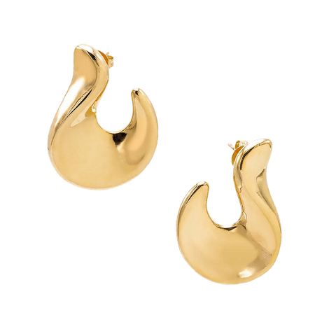 Solid Graduated Curved On The Ear Stud Earring – CURATEUR