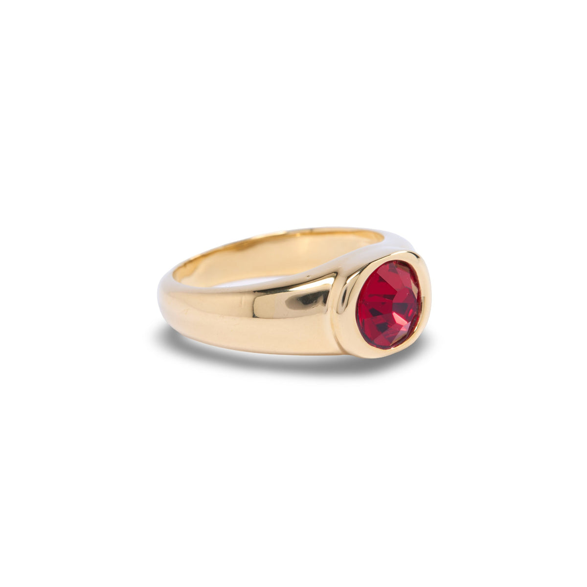Gold Ruby Small Round Stone Ring – CURATEUR